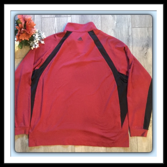 adidas | Shirts | Adidas Mens Red Half Zipper Pullover Xl | Poshmark